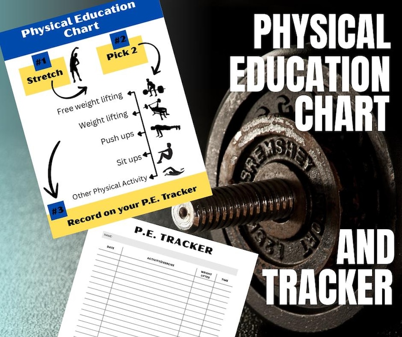 Printable Digital Product Physical Education (P.E.) Chart and Tracker ...