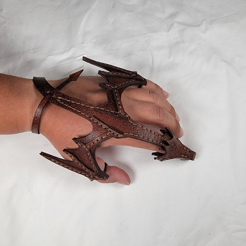 Leather Hand Dragon Cuff - Etsy