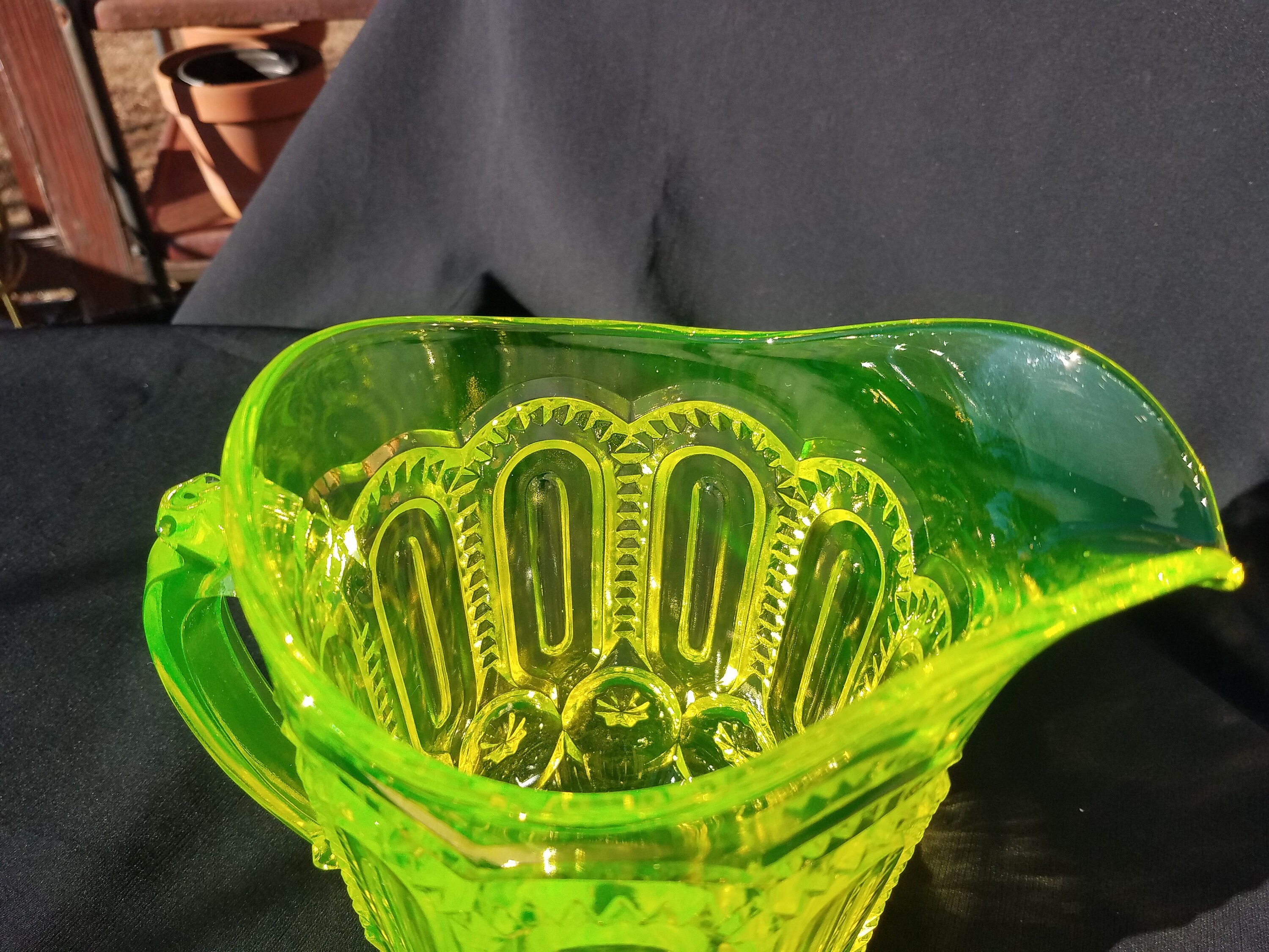 Weishar Glass Vaseline Moon and Star Wright Style 32 Oz. Pitcher - Etsy