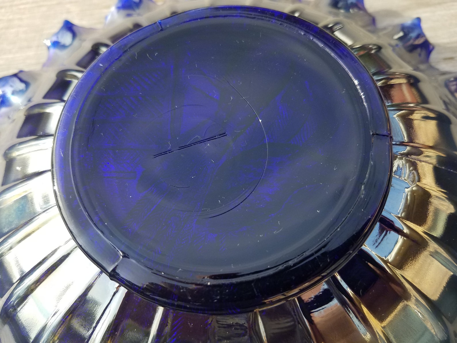 Northwood Carnival Glass Electric Blue Stippled Peacocks Pie - Etsy