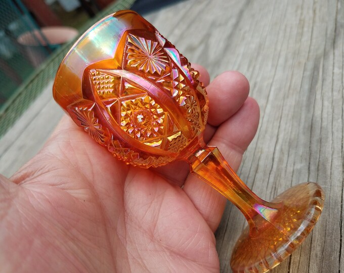 Imperial Carnival Glass Marigold Octagon Wine Glass - Etsy
