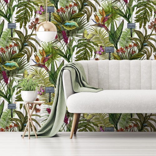 Large Watercolor Monstera Wall Decals Jungle Theme Decor | Etsy