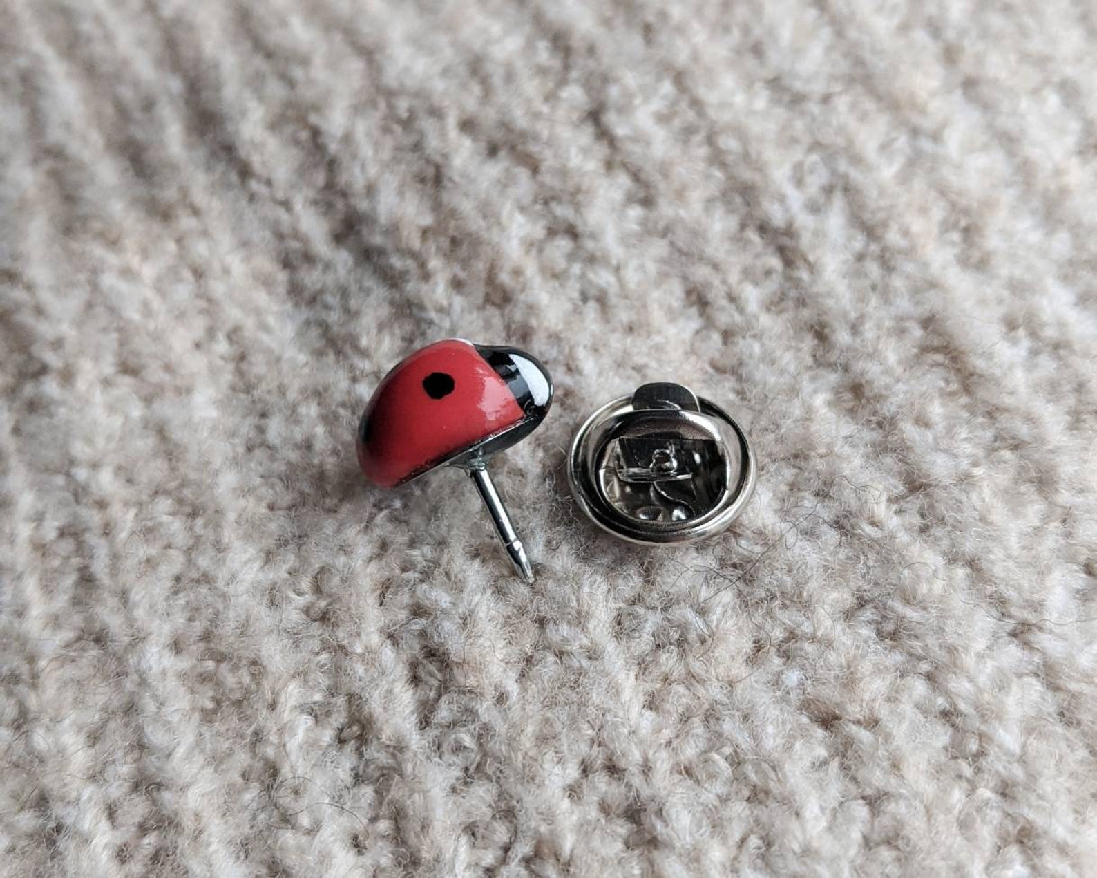 Realistic Ladybug Miniature Pin | Small Ladybird Push Pin | Tiny Red ...