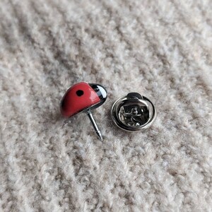 Realistic Ladybug Miniature Pin | Small Ladybird Push Pin | Tiny Red ...