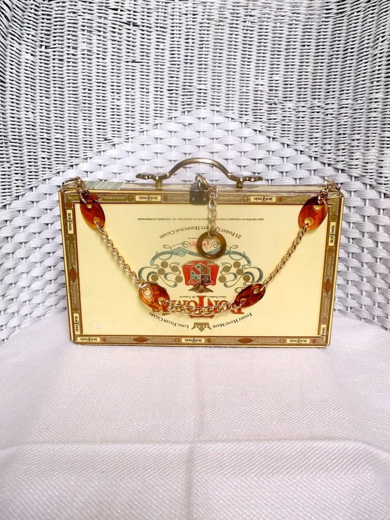 Cigar Box Purse Handmade Purse Wood Handbag Brown Gold - Etsy