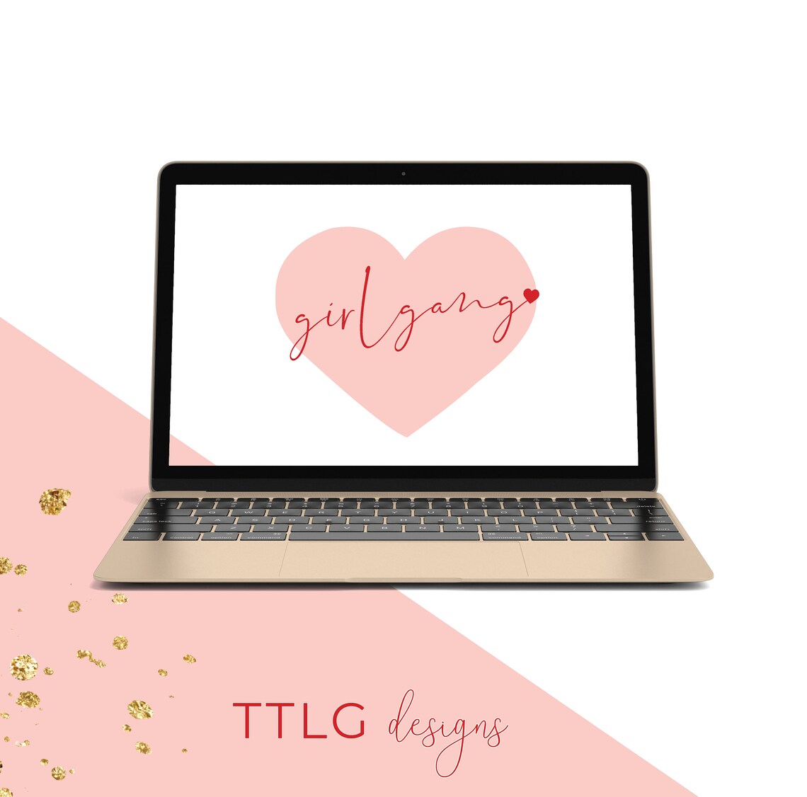 Premade pink red logo design Millennial Pink Red logo | Etsy