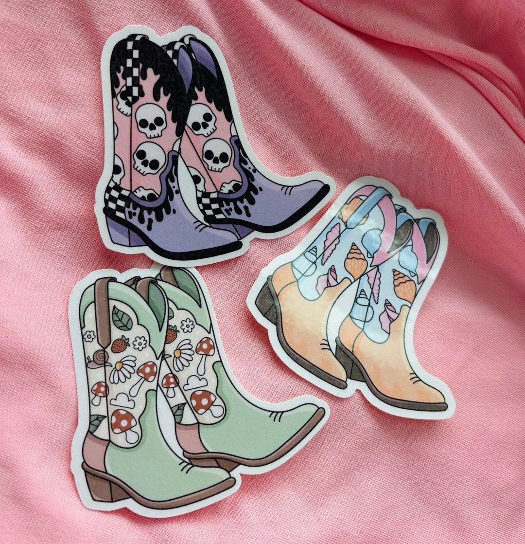 Cowgirl Boot Sticker Cowgirl Gift Ideas Sparkly Holographic Sticker - Etsy