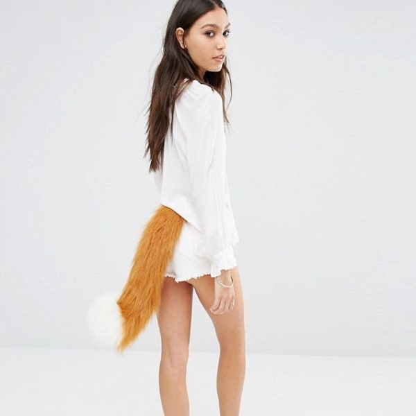 White Fox Tail - Etsy
