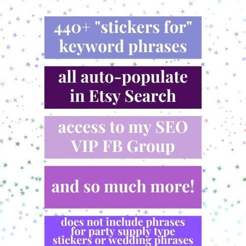 Stickers Keyword Research Etsy Bestie Keyword List Etsy SEO - Etsy