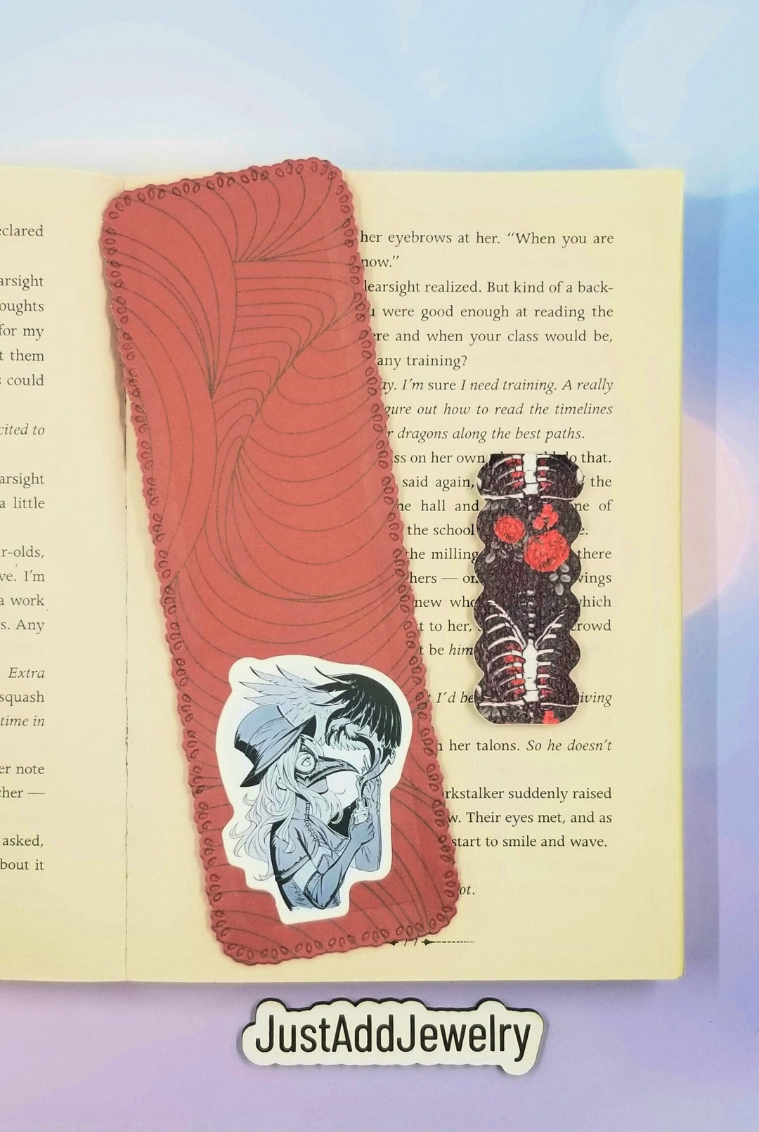 Plague Doctor Bookmark & Rib Cage and Flowers Bookmark Set for Women ...