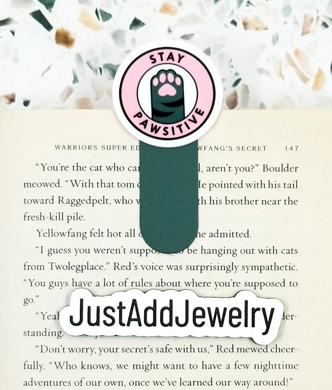 Stay Pawsitive Cute Cat Magnetic Bookmark for Women, Book Gifts for ...