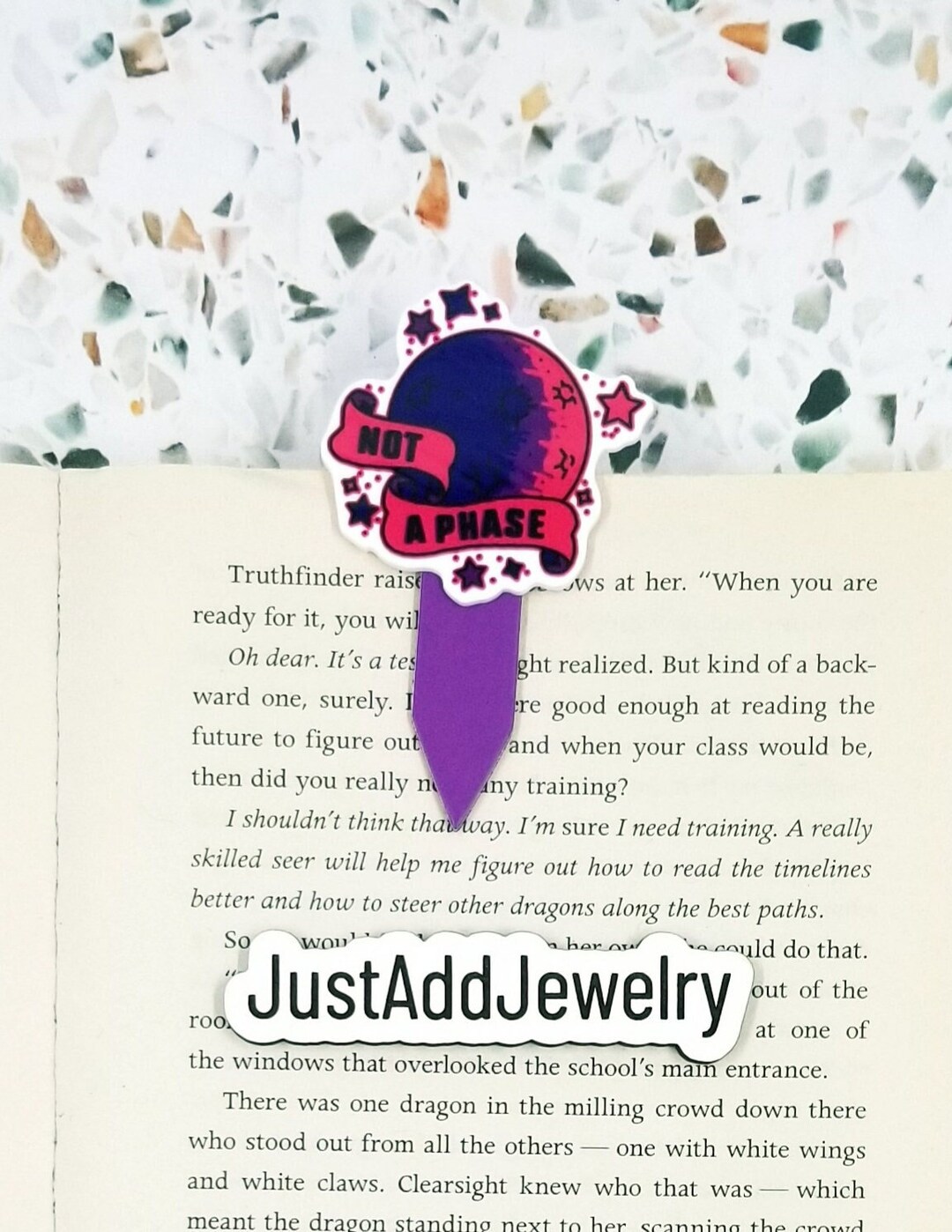 Bi Pride Flag Bookmark for Women, Not a Phase Full Moon Bookmark for ...