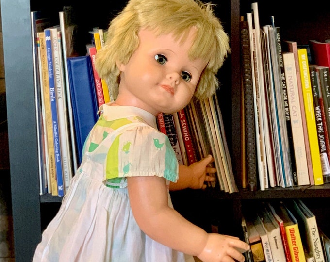 Vintage Walker Doll, 30 Tall / 1961 Eegee Stroller Doll Friend / Blonde ...
