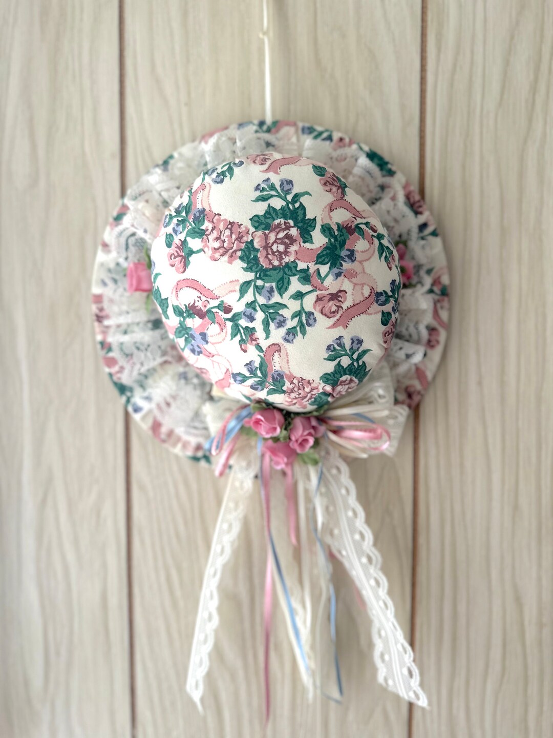 Large Vintage Chintz Wall Pin Cushion / Handmade Stuffed Hat Pin ...