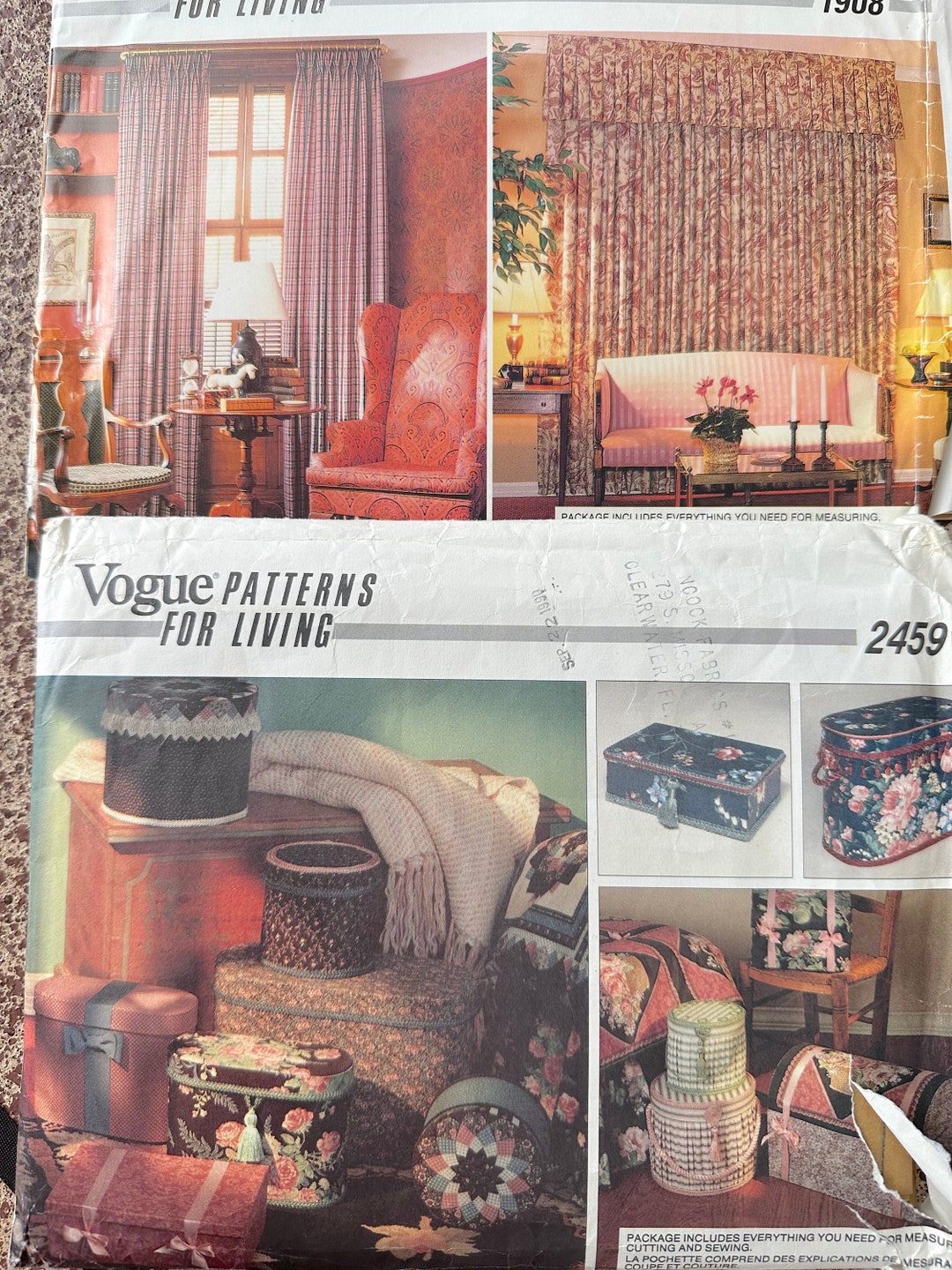 Vintage Vogue Patterns for Living Home Decor Sewing Patterns Uncut ...