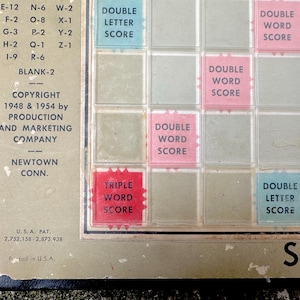 Vintage Scrabble Deluxe Game: Original Box, Tiles, Red Racks - Etsy