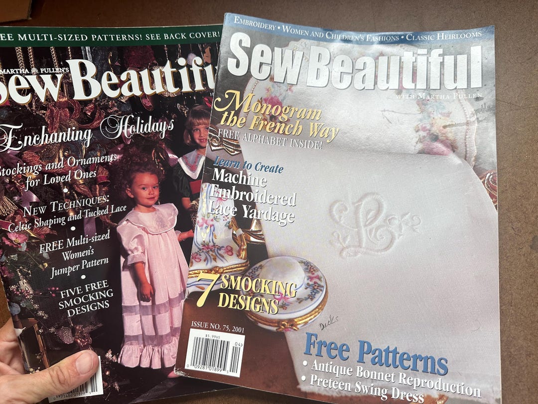Two Vintage Issues of Sew Beautiful Magazine With Patterns / Heirloom ...