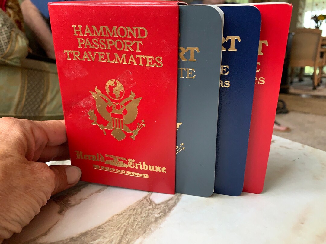 Vintage Pocket Travel Diary and Atlas Set / NOS Mini Desk Set / Hammond ...