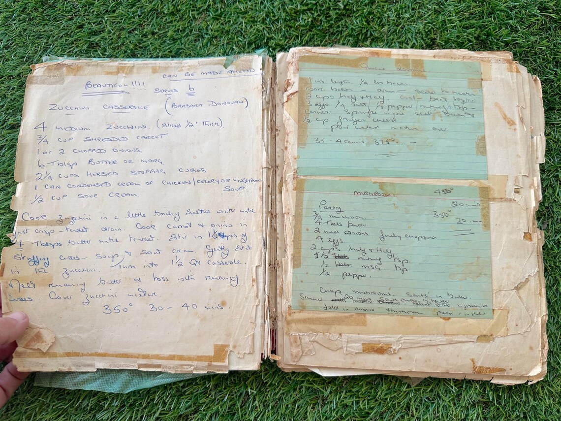 Dilapidated Vintage Recipe Book / Handmade Recipe Book With Torn and ...