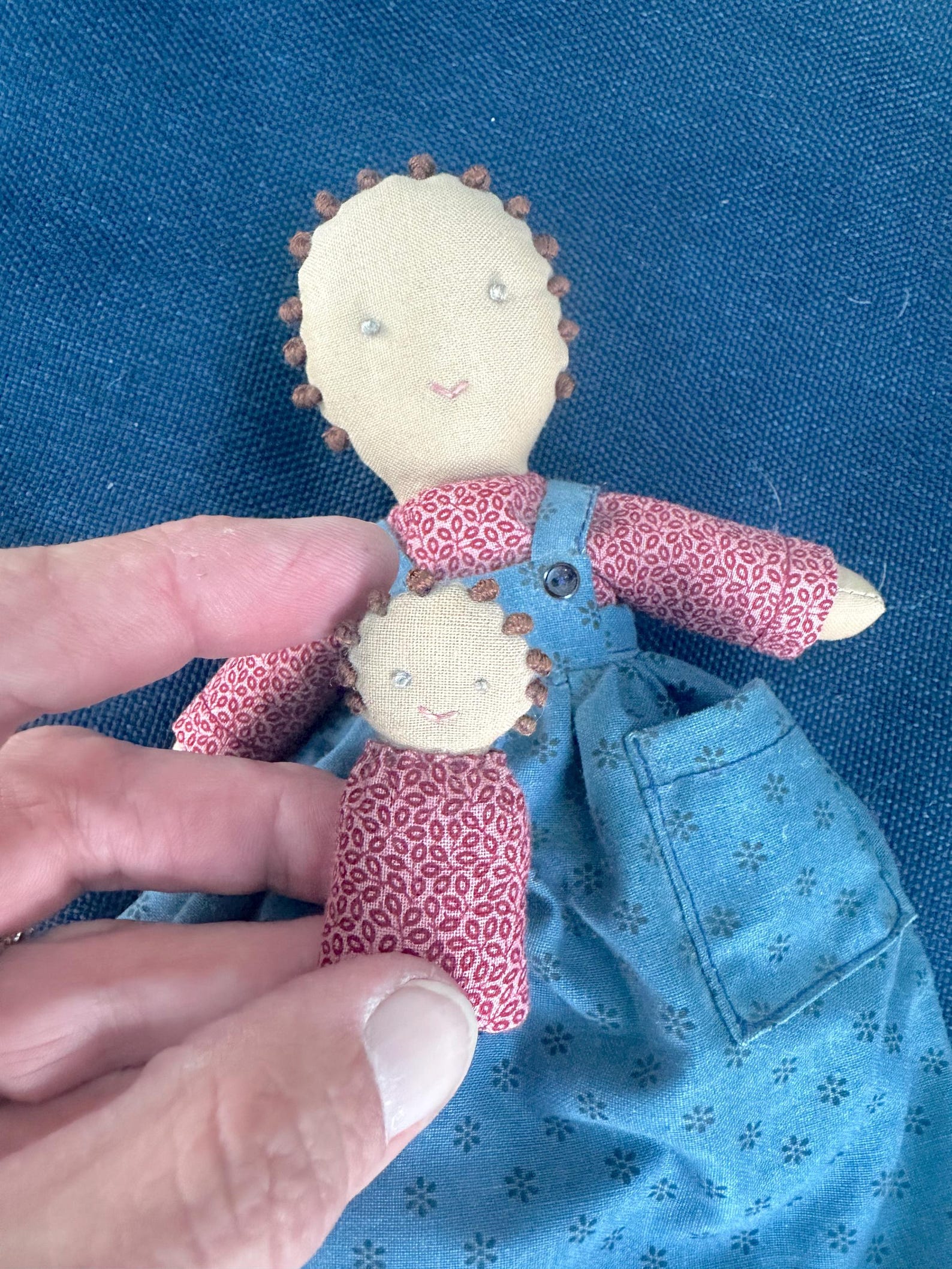 Tiny Miniature Vintage Topsy Turvy Dolls, Black and White With Babies ...