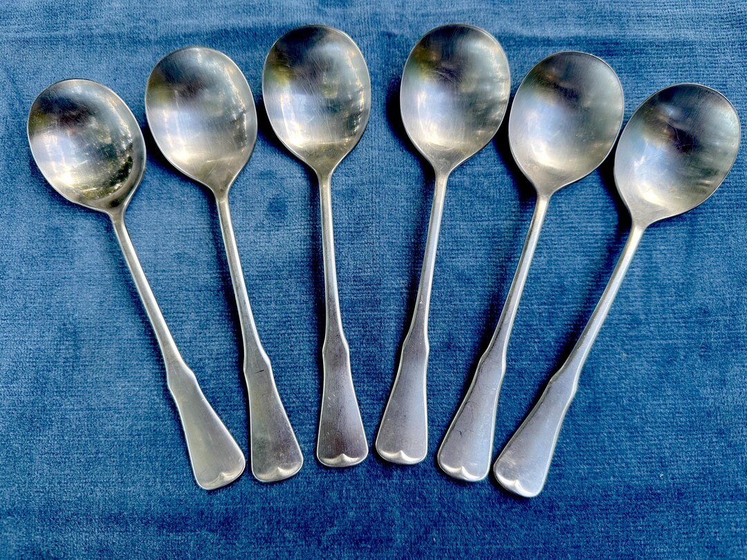 Vintage Oneida Community Stainless Round Soup Spoons Set of Six ...