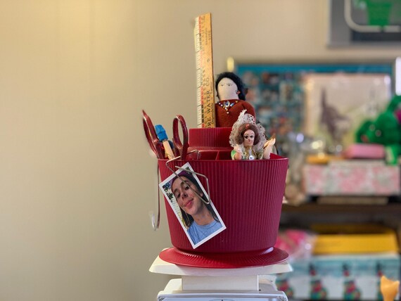 Retro Desk Storage / Mid Century Lazy Susan Desk Caddy / | Etsy