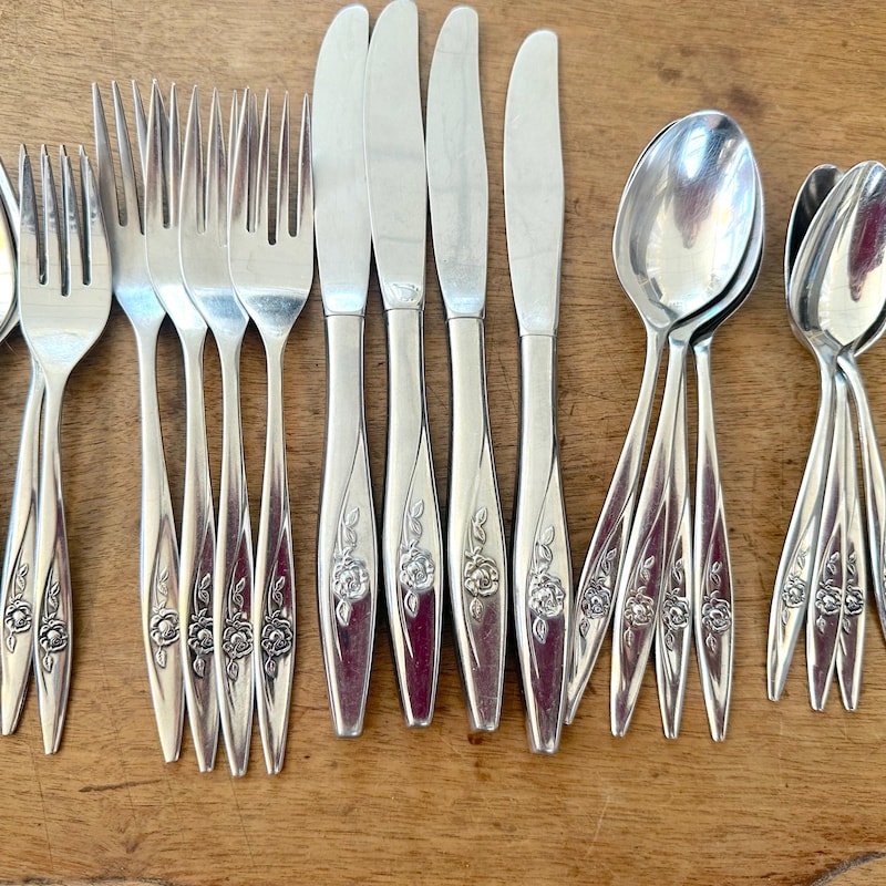 Vintage Flatware With Roses - Etsy