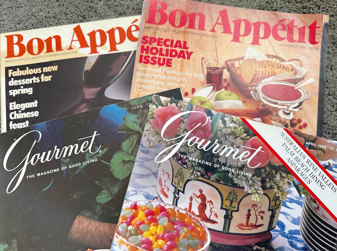 Four 1980s Gourmet Cooking Magazines: Two Issues Each of Bon Appetit ...