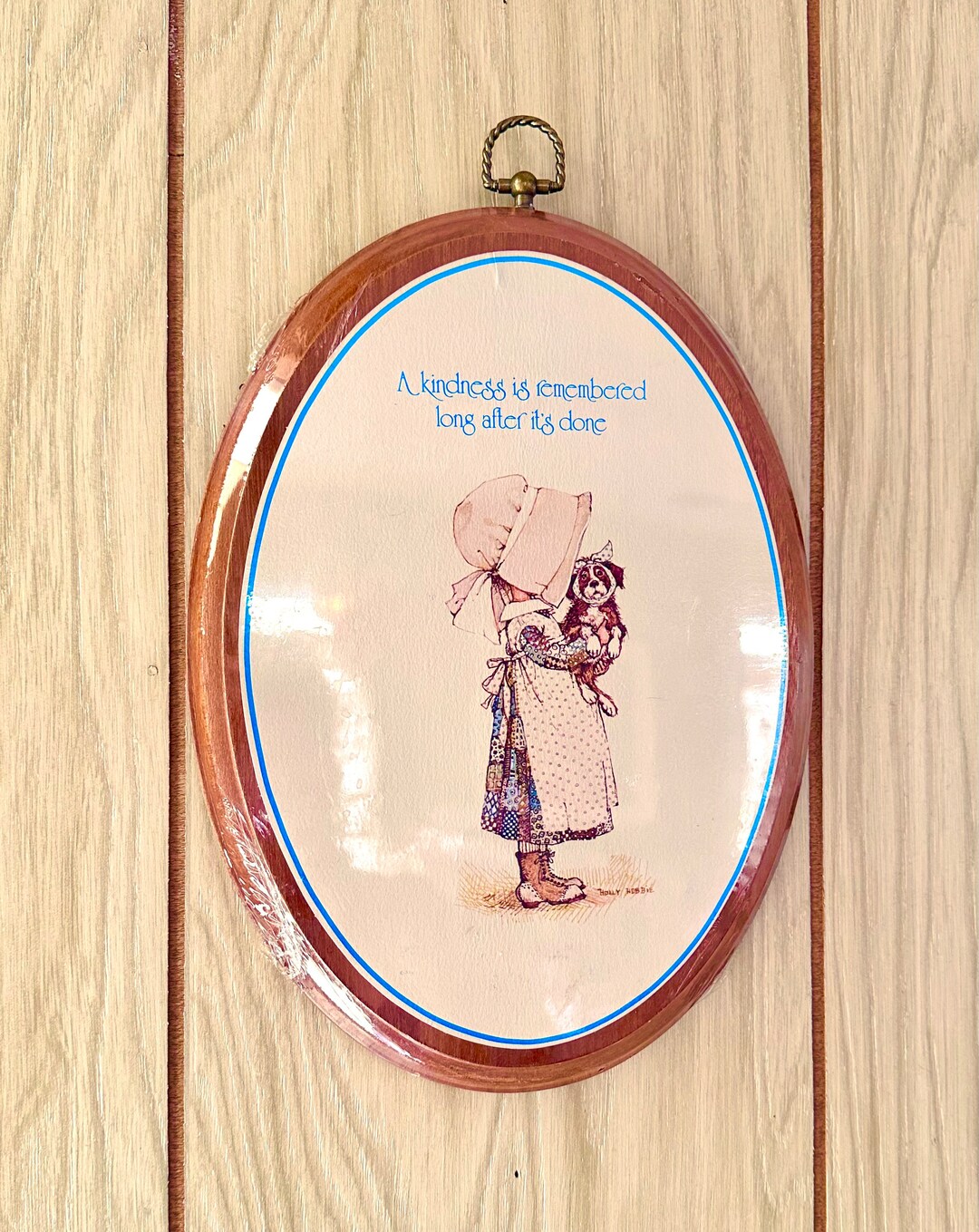 1973 Holly Hobbie Wall Plaque NIP /holly With Injured Dog / a Kindness ...