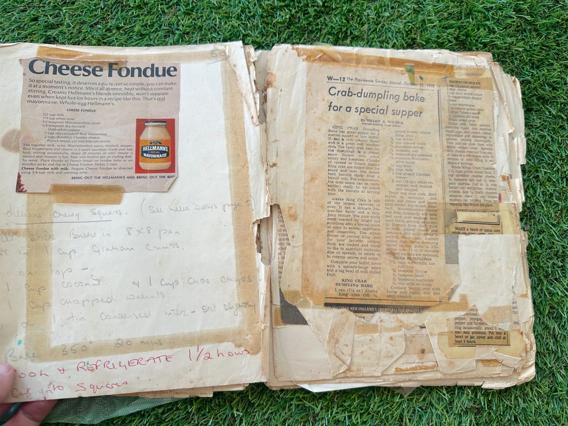 Dilapidated Vintage Recipe Book / Handmade Recipe Book With Torn and ...
