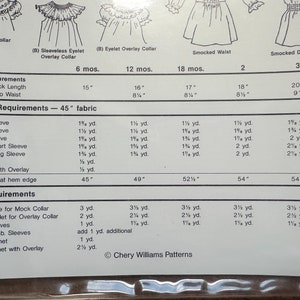 1985 Cherry Williams Heirloom Pattern: Bishops and Bonnets, Sizes Six ...