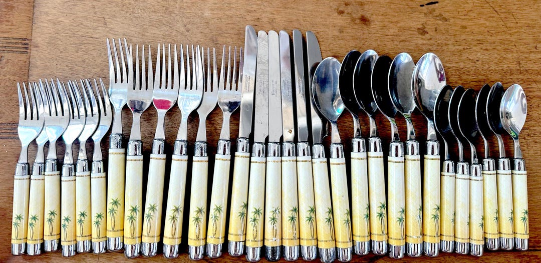 Vintage Cambridge Palm Tree Silverware for Six / Five Piece Setting for ...