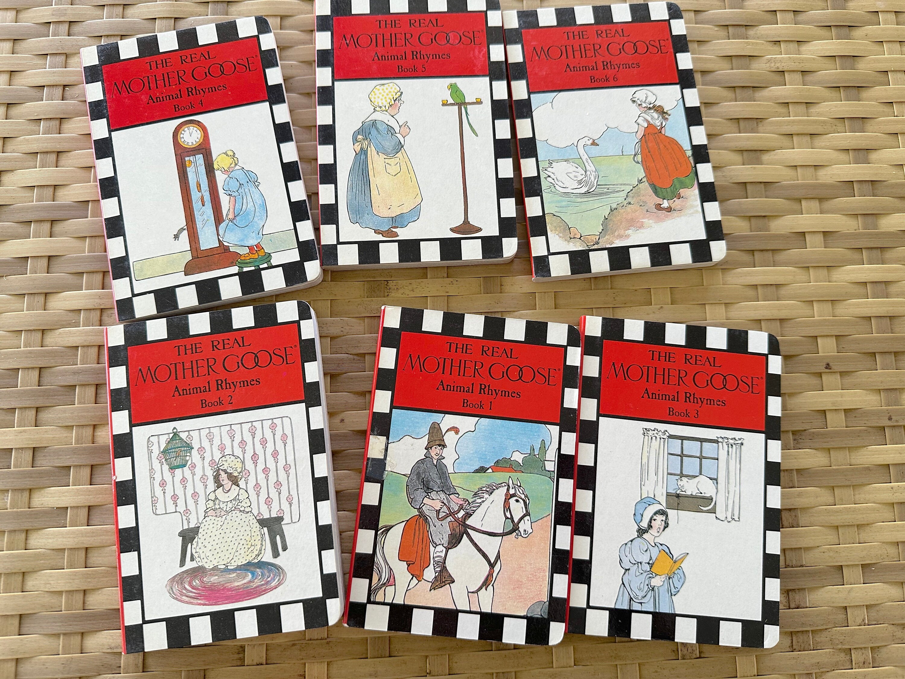 The Real Mother Goose Animal Rhymes Mini Board Book Set With Sleeve ...