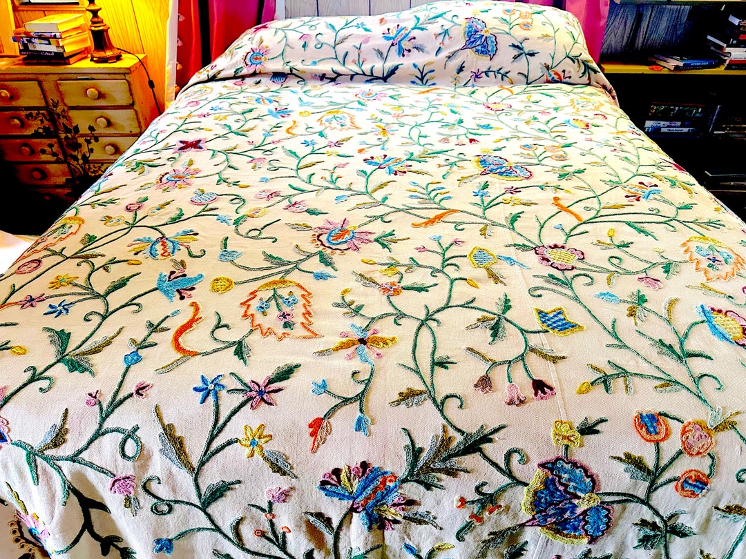 Stunning Vintage Crewel Bedspread for Full or Twin - Etsy