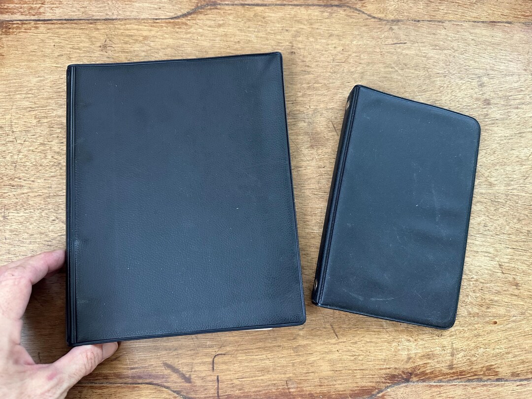 Two Vintage Small Black Spiral Binders With Alphabetical Dividers and ...