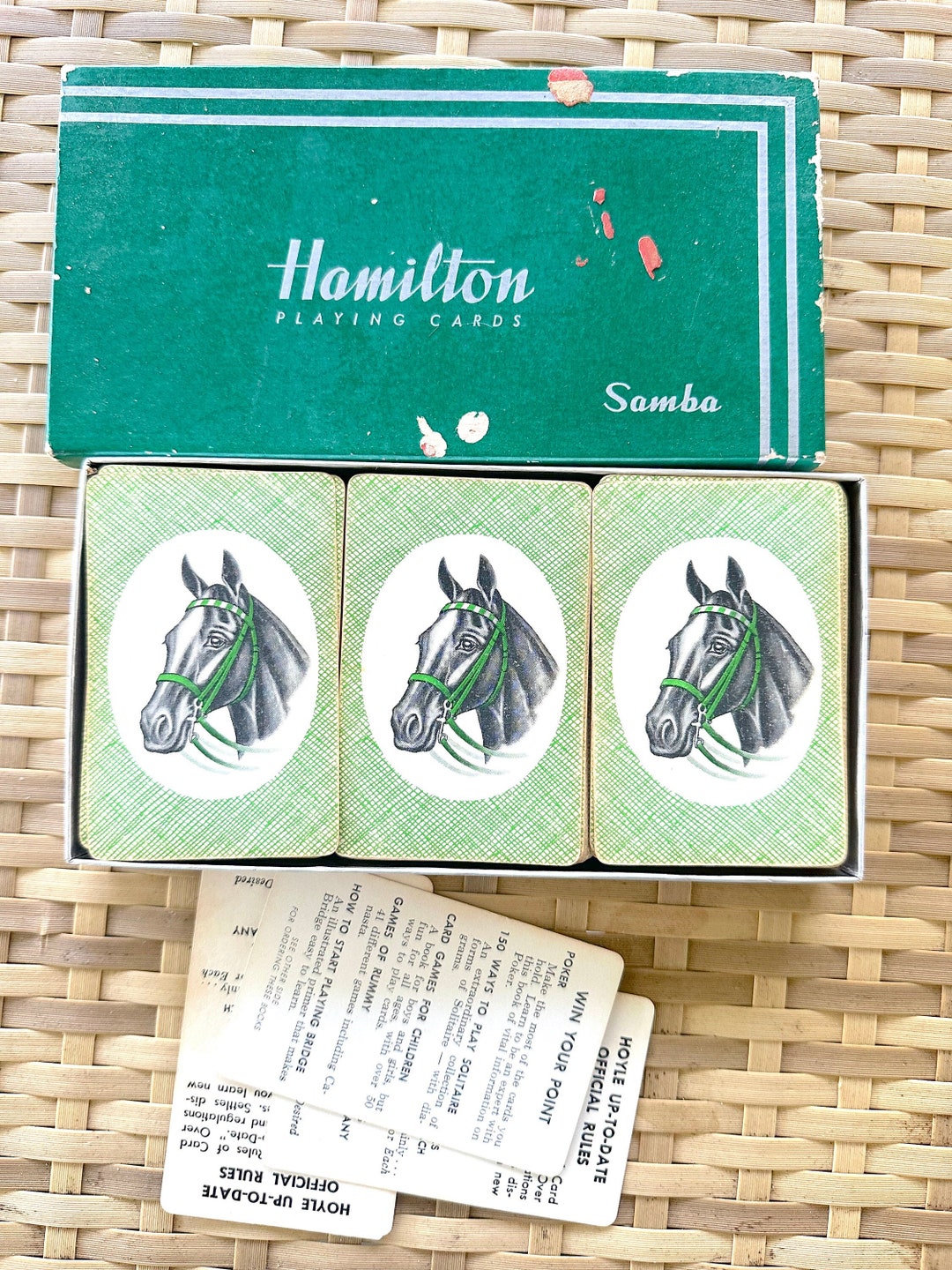 Mid-century Hamilton Horse Head Cards Triple Set in Box - Etsy