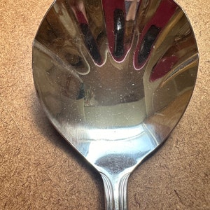 Vintage Excel Tango Serving Spoons With Scalloped Edges, Pierced and ...