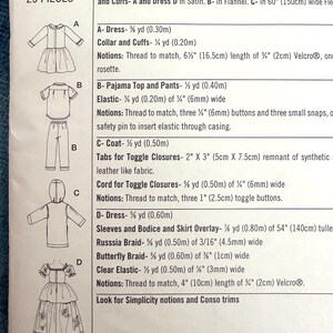 Two Simplicity Doll Costume Patterns for 18 Dolls / Two Uncut Patterns ...