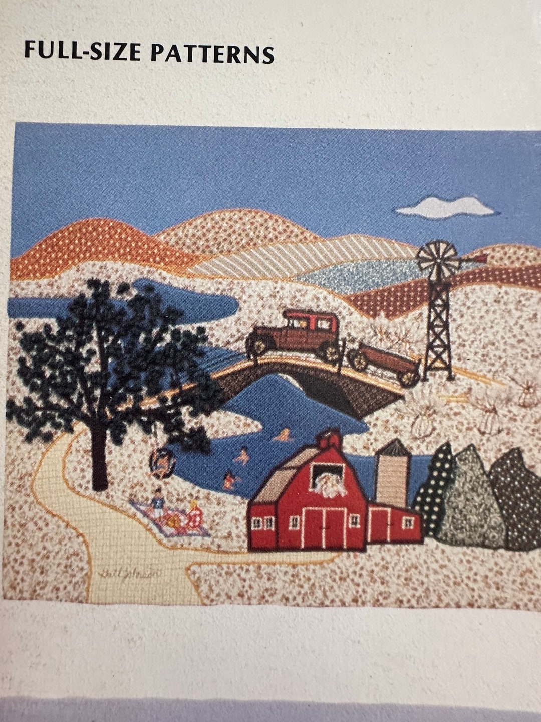 Vintage Farm Scene Applique Quilted Wall Hanging Pattern Book / Full ...