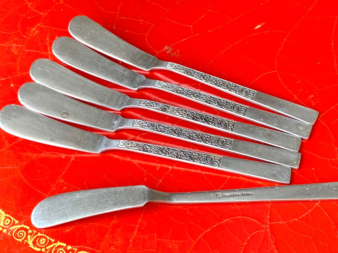 Mid Century Stainless Butter Knife Set / 6 Stainless Butter Knives for ...