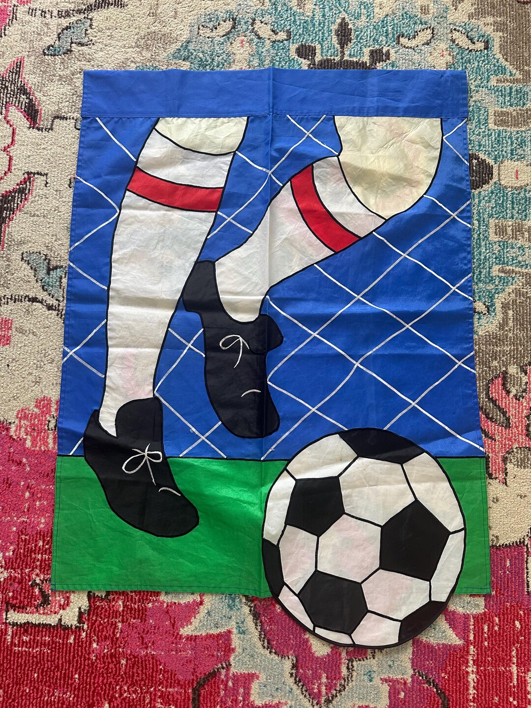 Soccer Flag / Super Cool Vintage Outdoor Flag With Soccer Player Legs ...