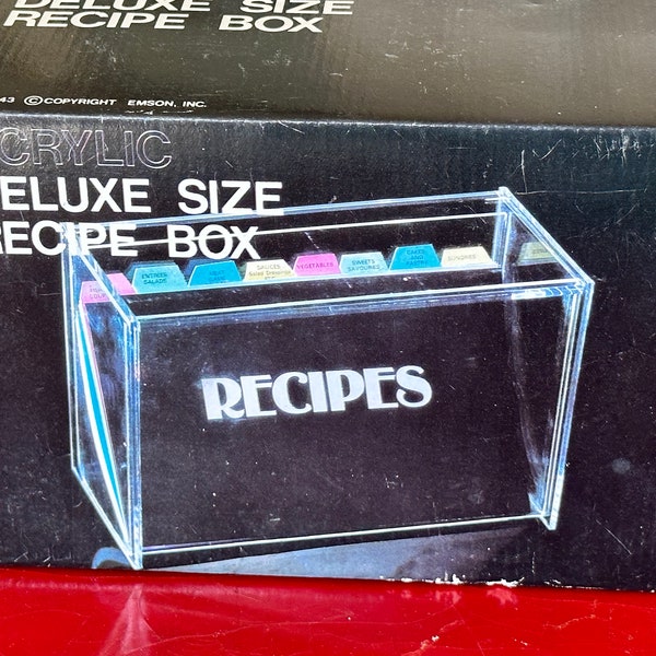 Acrylic Recipe Box - Etsy