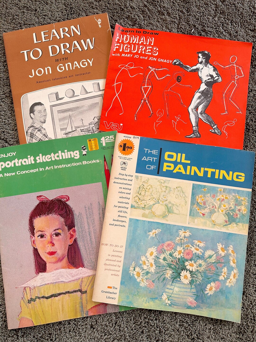 Four Mid Century Art Instruction Guides for Sketching, Painting, and ...