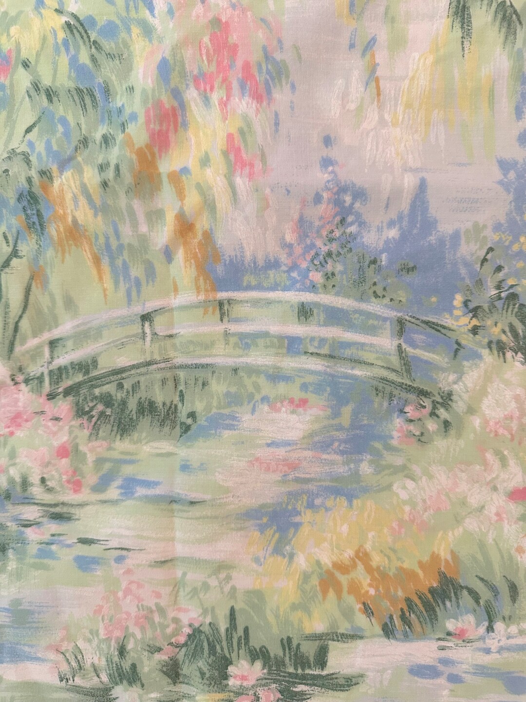 Stunning Vintage Twin Sheet Set With Monet Style Print / Bridge With ...