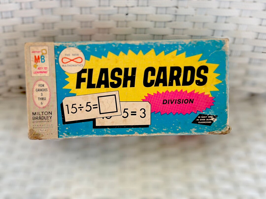 Vintage Math Flashcards / 1960s Division Flashcards by Milton Bradley ...
