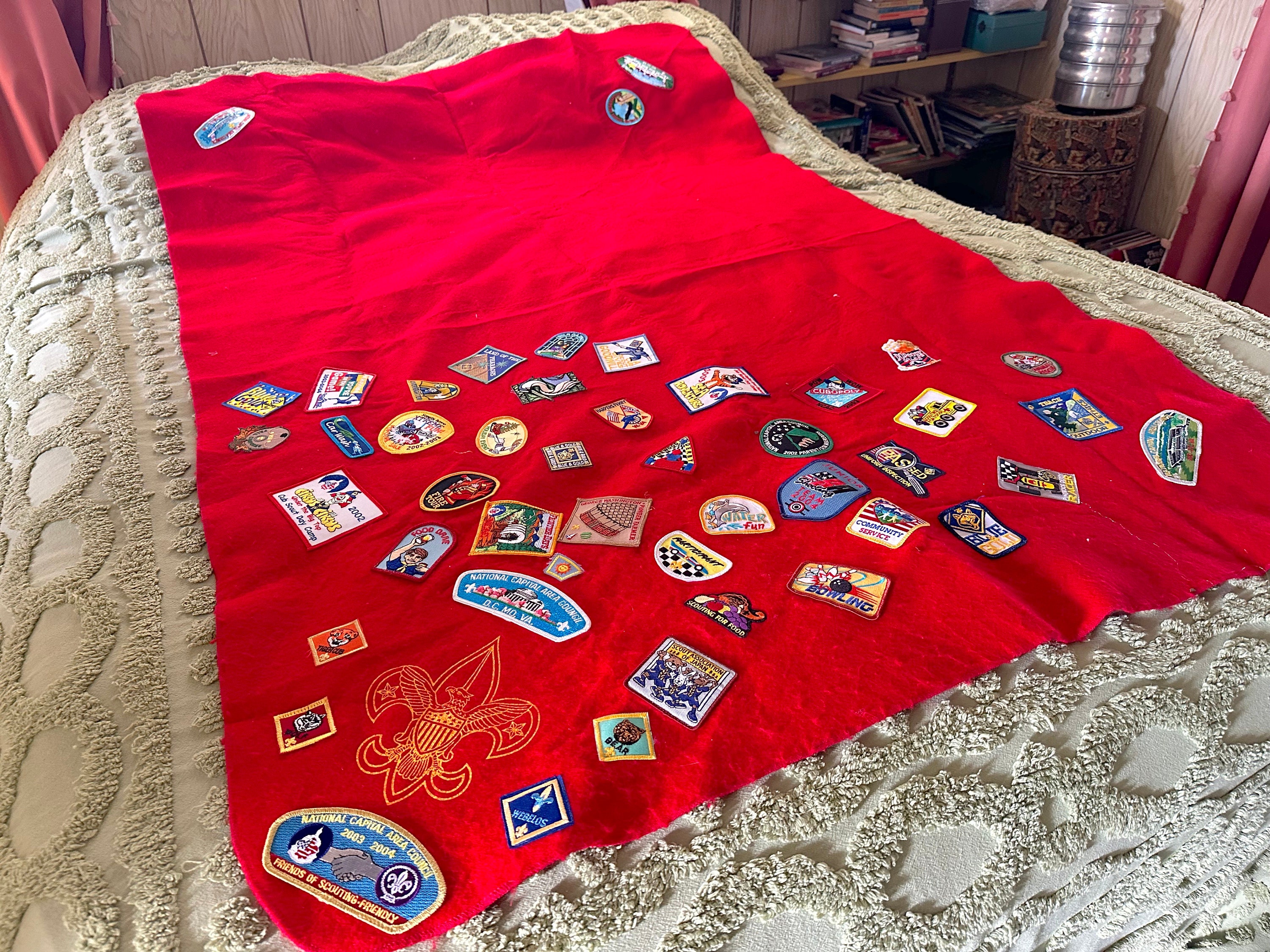 Vintage Boy Scouts Red Patch Blanket With Patches From 2002-3 / #2 - Etsy