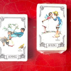 Two Sealed Norman Rockwell Playing Card Decks for Spring and Summer ...