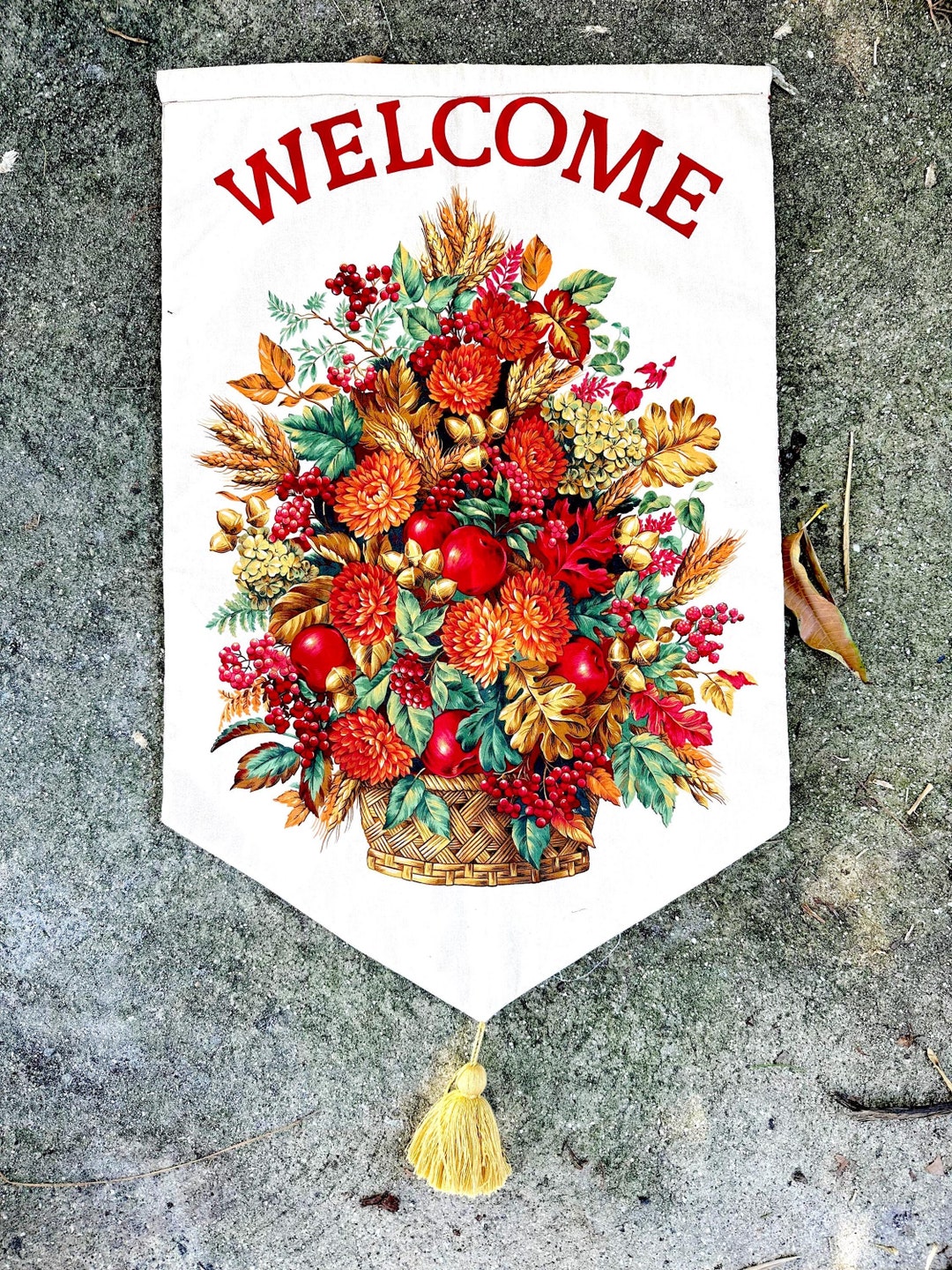 Colorful Quilted Welcome Banner With Tassle for Fall and the Holidays ...
