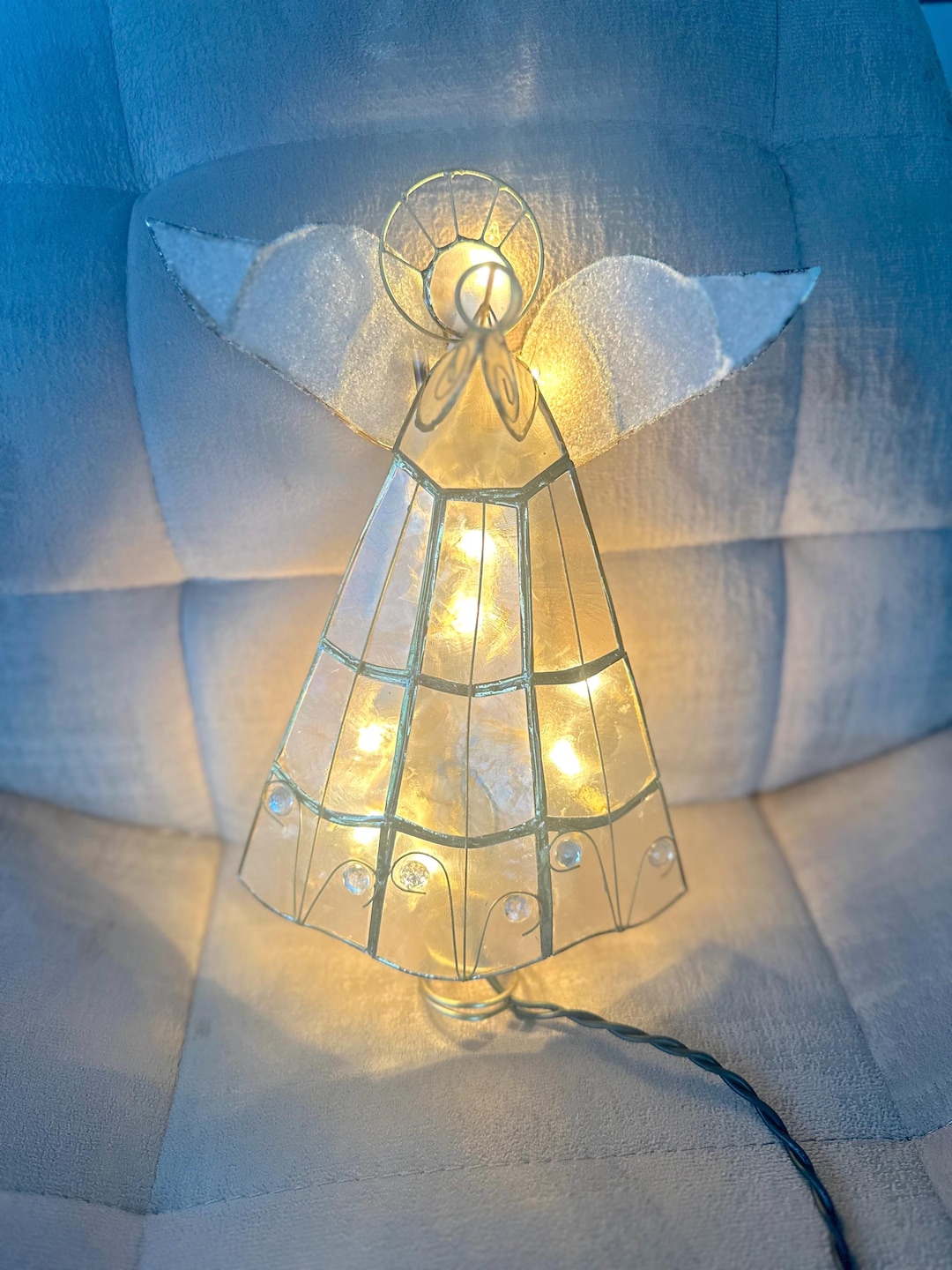 Vintage Capiz Shell Angel Tree Topper And/or Matching Angel Ornament ...