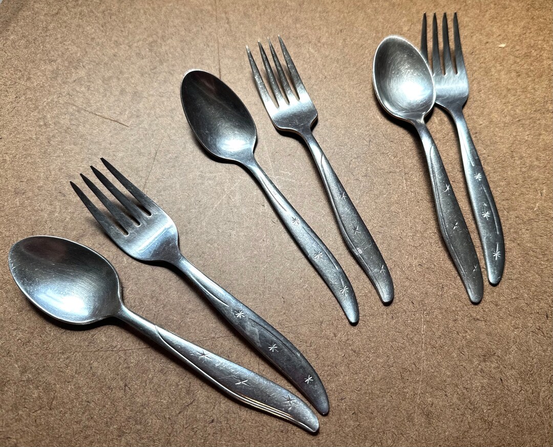 Mid Century Stainless Flatware for Little Hands / 3 Pair / Vintage Kids ...